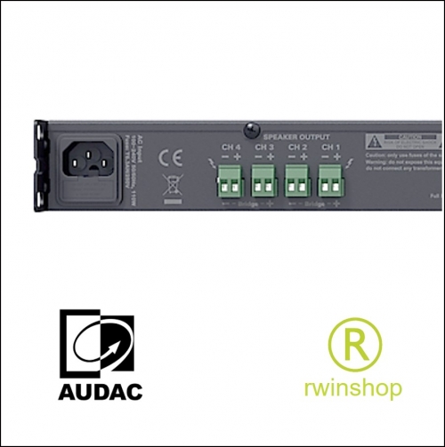 Audac EPA104 Eindversterker 4 x 100 watt 4ohm + Crossover EPA104