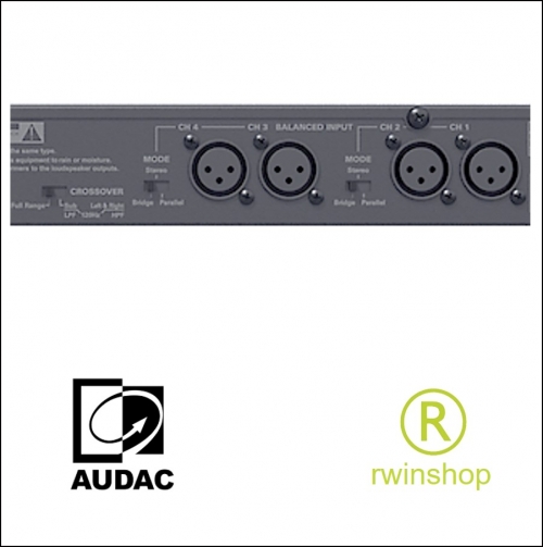 Audac EPA104 Eindversterker 4 x 100 watt 4ohm + Crossover EPA104